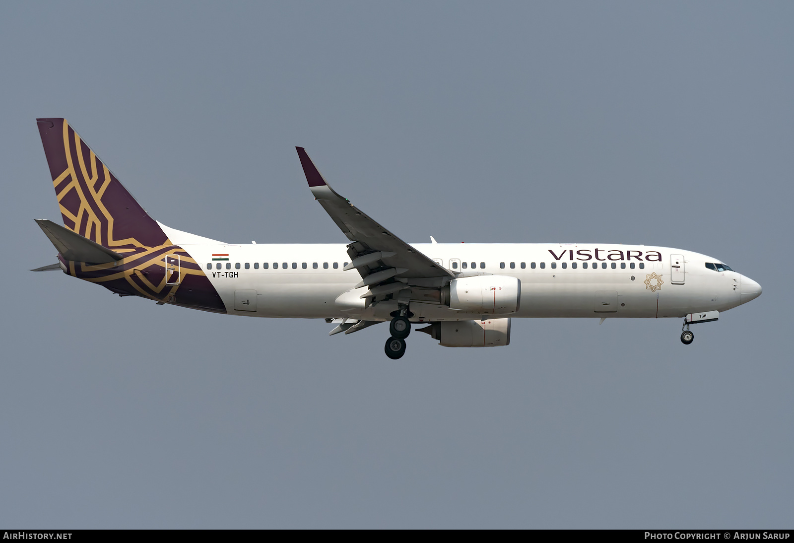 Aircraft Photo of VT-TGH | Boeing 737-8AL | Vistara | AirHistory.net ...