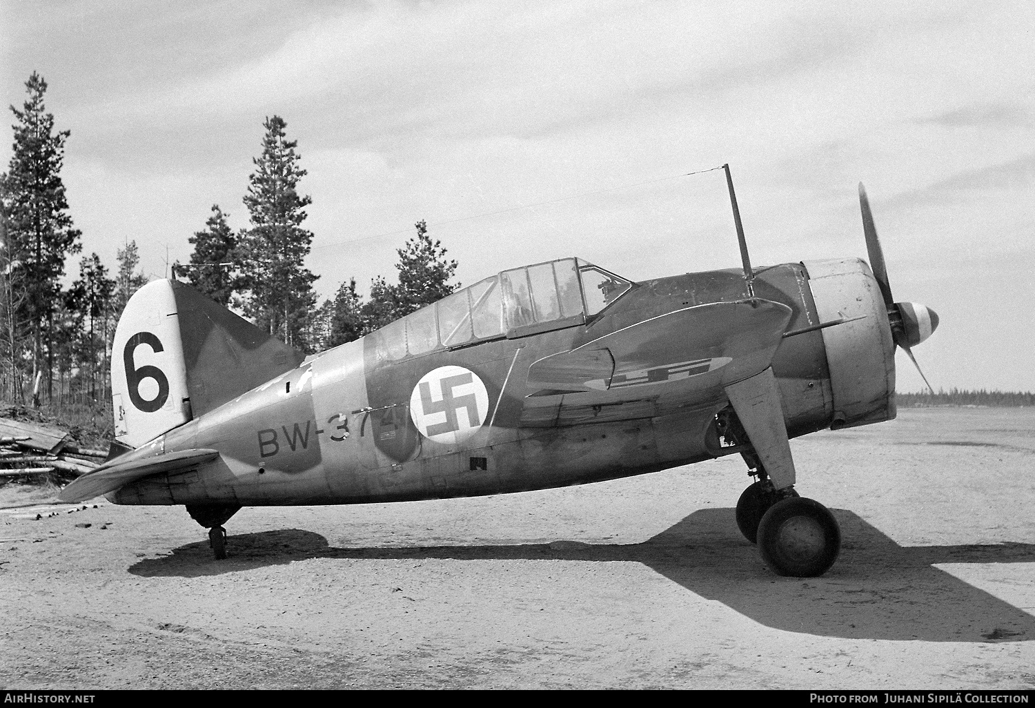 Aircraft Photo of BW-374 | Brewster B-239 Buffalo | Finland - Air Force ...
