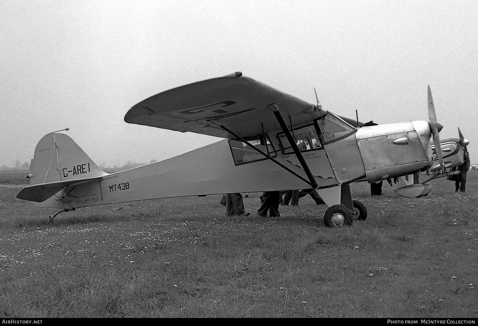 Aircraft Photo of G-AREI / MT438 | Taylorcraft E Auster Mk3 ...