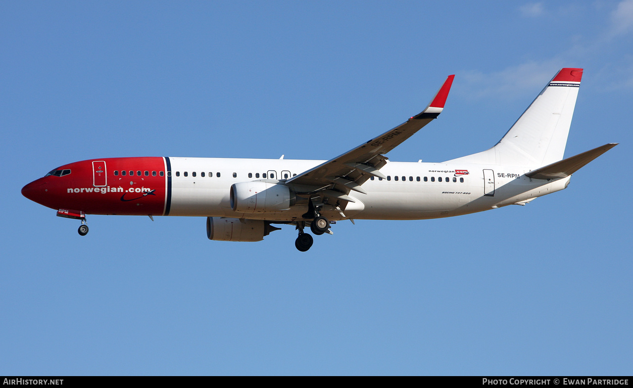 Aircraft Photo of SE-RPM | Boeing 737-8JP | Norwegian | AirHistory.net ...