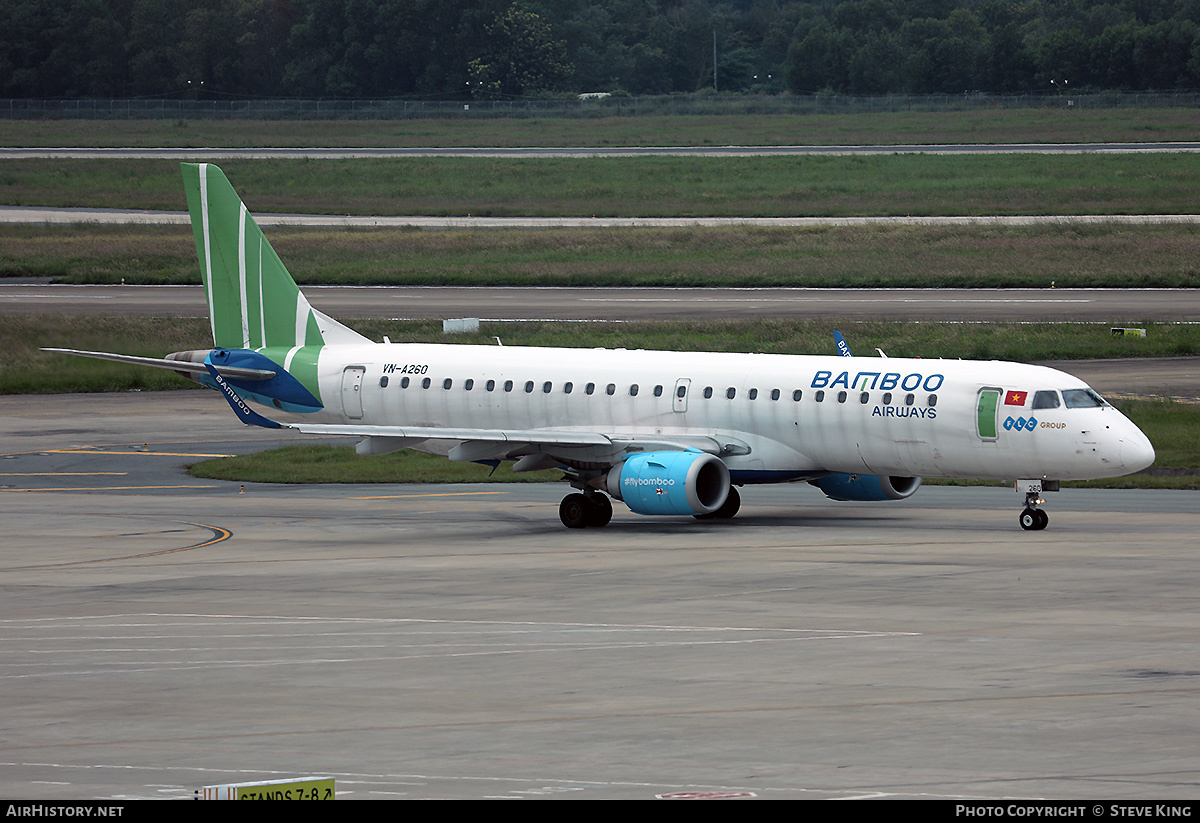 Aircraft Photo of VN-A260 | Embraer 190LR (ERJ-190-100LR) | Bamboo Airways | AirHistory.net #555054