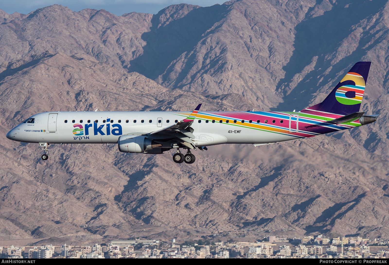 Aircraft Photo of 4X-EMF | Embraer 195AR (ERJ-190-200IGW) | Arkia ...