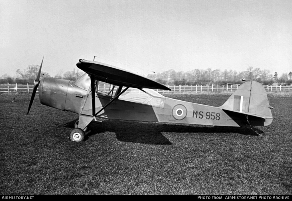 Aircraft Photo of MS958 | Taylorcraft G Auster Mk4 | UK - Air Force ...