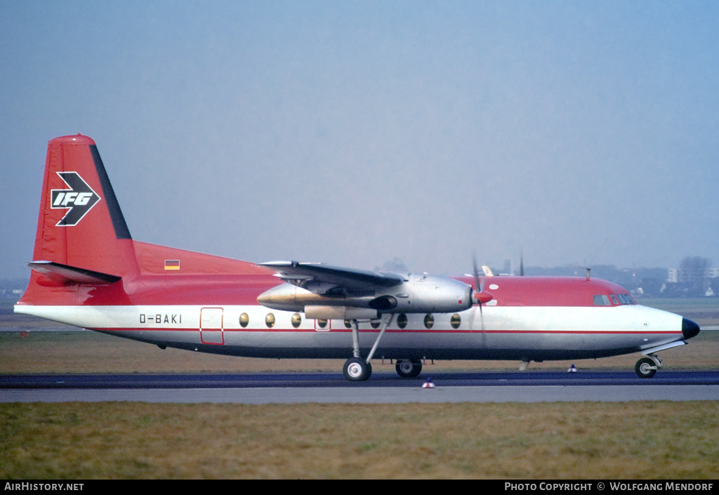 Aircraft Photo of D-BAKI | Fokker F27-100 Friendship | IFG - Interregional Fluggesellschaft ...