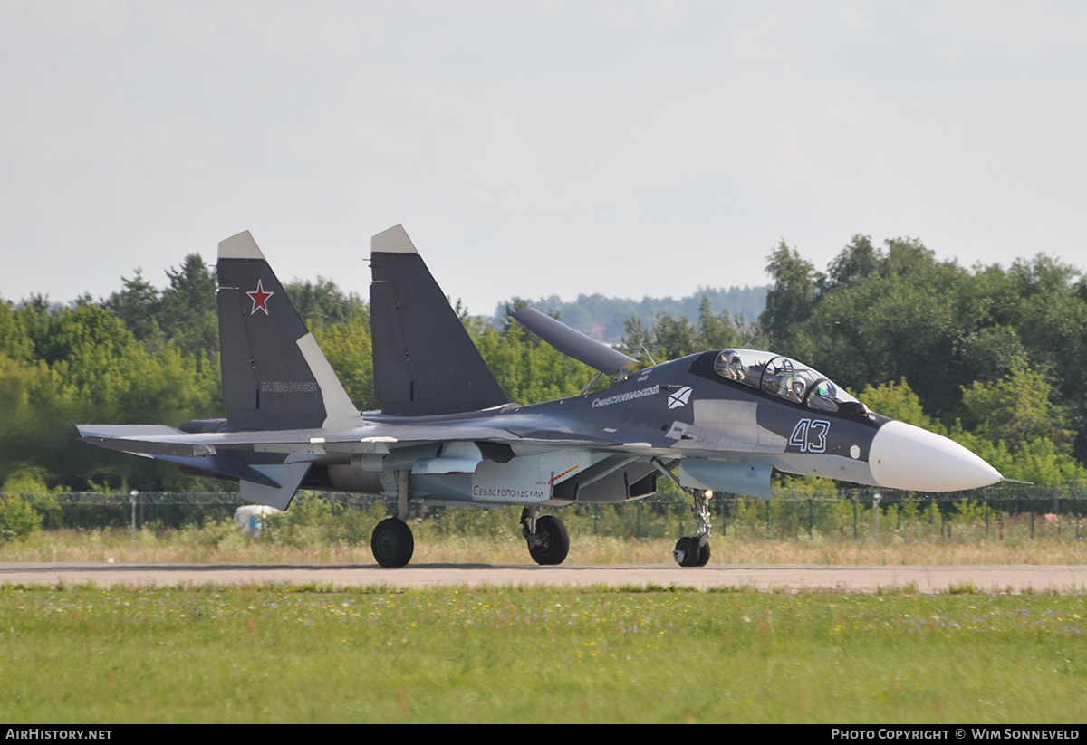 Aircraft Photo of 43 blue | Sukhoi Su-30SM | Russia - Navy | AirHistory ...