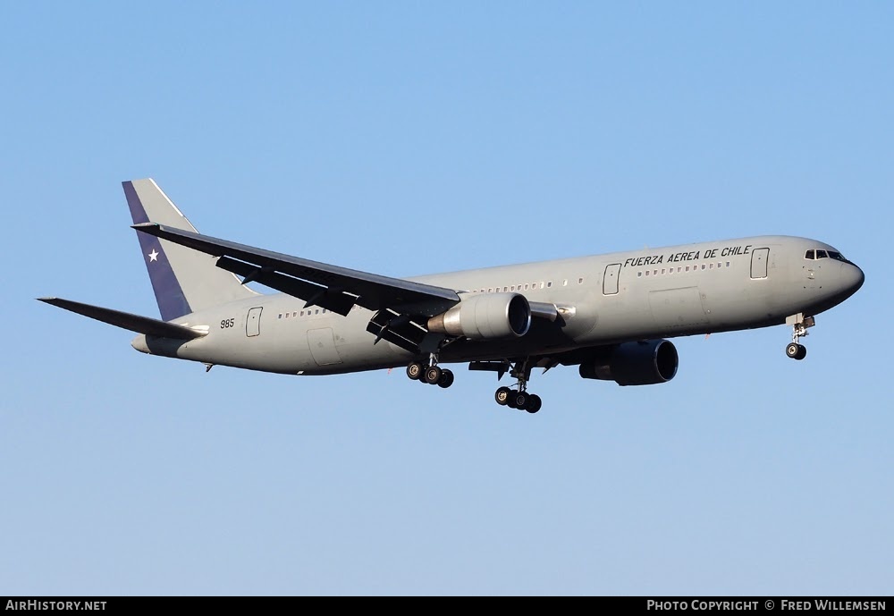 Aircraft Photo of 985 | Boeing 767-3Y0/ER | Chile - Air Force ...